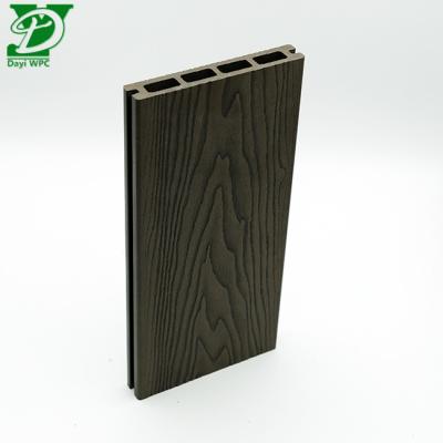China DAYI TN-03E Hollow WPC Decking 10 sqm Coverage Deep Embossed Waterproof Outdoor Flooring for sale