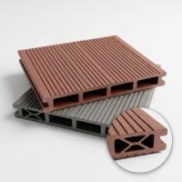 China Waterproof Brushed 150x25mm Solid Composite Decking Board Balcony Floor for sale