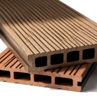 China Waterproof Wood Grain 150x25mm Solid Composite Decking Board Garden Terrace for sale