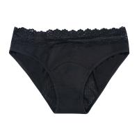 China 4 Layer Protective Leakproof Organic Cotton Lace Edge Menstrual Panties Absorbent Sexy Period Panties for sale