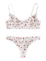 China Cute Lingerie Cosplay Underwear Motorcycle Costume Heart Printed Sexy Bra And Thong Bike Set for sale