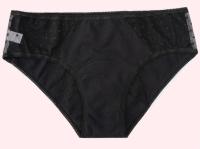 China 5xl Xxl Heavy Flow Period Panties Black Elastic Absorbent Menstrual Underwear Washable for sale