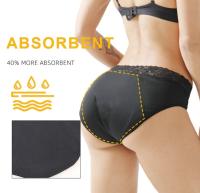 China 3xl 4x 5x Lace Period Panties Plus Size Sexy Mid Waist Absorbency 4 Layer Reusable for sale