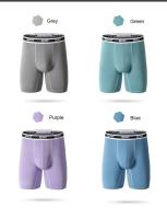 China Men'S Fitness Sportswear Modal Boxer Briefs Cotton Lengthened Legs Fat Guy Square Underwear for sale