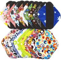 China Reusable Bamboo Period Pads Washable Cloth Sanitary Pantyliner Absorbency Charcoal for sale