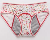 China 3 Layer Girl Cotton Period Underwear Female Printed Menstrual Period Panties Breathable Physiological Panties for sale