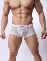 China Mens Sexy Boxer Shorts Xl See Through Mesh Waistband Briefs Club Wear Customized Waistband Boxer Briefs for sale