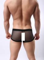 China Mens Sexy Boxer Shorts Xl See Through Mesh Waistband Briefs Club Wear Customized Waistband Boxer Briefs for sale