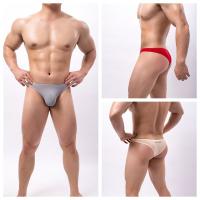 China Mens Briefs Underwear 3D Pouch Low Rise Sexy T Back Thong Breathable Underpants for sale