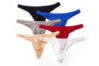 China Mens Briefs Underwear 3D Pouch Low Rise Sexy T Back Thong Breathable Underpants for sale