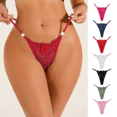 China Lacey G Strings Low Rise String Thong Rhinestone Back Thong Invisible Panties Japanese Junior for sale