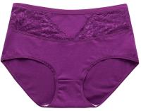 China XL-4XL Womens Underwears High Waist Cotton Female Fat Briefs Plus Size Lace Panties For Middle-Aged Women for sale