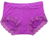 China Large Size Womens Underwears Sexy High Waist Cotton Panties Elastic Lace Pure Breathable Briefs for sale