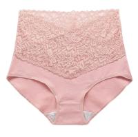 China Sexy High Waist Womens Underwears Plus Size Lace Design Cotton Undies Shape-Shaping Panties for sale
