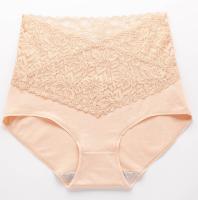 China Sexy High Waist Womens Underwears Plus Size Lace Design Cotton Undies Shape-Shaping Panties for sale