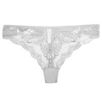China Sexy Low Rise Lace Panties Ultra Thin T Back Underwear Floral Lace Mesh Thong See Through Panties for sale