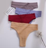 China Seamless G String Low Rise Sexy Underwear Thong Panties Female Underpants Solid T-Back for sale