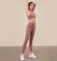 China Sexy Fitness Sportswear Yoga Pants And Sports Bra Set Black Mesh  With Pockets for sale