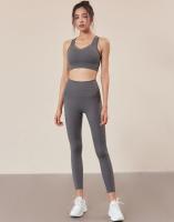 China Sexy Fitness Sportswear Yoga Pants And Sports Bra Set Black Mesh  With Pockets for sale