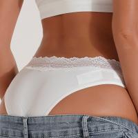 China Nylon Womens Underwears White Hi Cut Casual Brief Underpants Bikini Seamless Lace Panties for sale