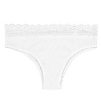 China Nylon Womens Underwears White Hi Cut Casual Brief Underpants Bikini Seamless Lace Panties for sale