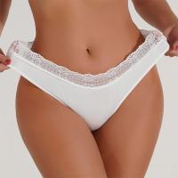 China Nylon Womens Underwears White Hi Cut Casual Brief Underpants Bikini Seamless Lace Panties for sale