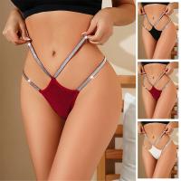 China Cotton Womens Underwears Double Shine Thin Straps G-String Thong Bikini Seamless Pants Ladies for sale