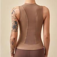 China Athletic Fitness Sportswear Womens Yoga Tank Tops Crop Hollow Out Mesh Shirts Vest Summer for sale