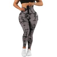 China Running High Waisted Tummy Control Athletic Leggings Yoga Tights Trainer Pants Tie Dyed for sale