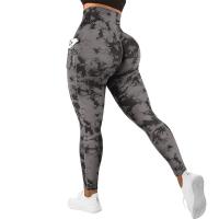 China Running High Waisted Tummy Control Athletic Leggings Yoga Tights Trainer Pants Tie Dyed for sale