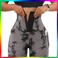 China Running High Waisted Tummy Control Athletic Leggings Yoga Tights Trainer Pants Tie Dyed for sale