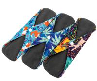 China Bamboo Charcoal Reusable Menstrual Cloth Pads Sanitary Washable Cloth Absorbency for sale