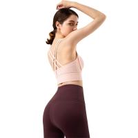China OEM/ODM Bust Line Design Beautiful cross straps Back Three Dimensional Sense Yoga Tank Top Spring Activewear Yoga Vest for sale