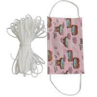 China 3.0mm White Flat Round Elastic Earloop String Soft Round Elastic Cord For Face Masks for sale
