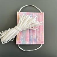 China White Flat Ear Loop Elastic Cord Soft Ear Tie Rope 3.5MM for sale