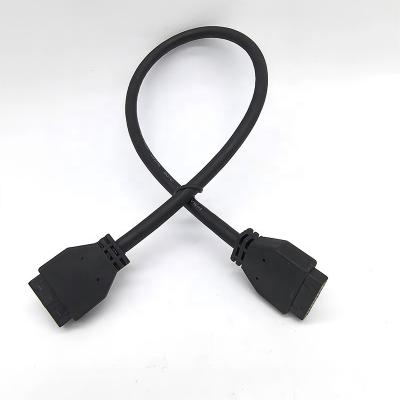 China Ready Ship USB3.0 20pin Female-Female Extended Adapter Cable Braid Shielding PVC Jacket 0.5m Pure Copper Conductor Computer for sale