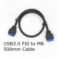China USB3.0 Extension Cable with Braid Shielding and Pure Copper Conductor for Motherboard 0.5m Length for sale