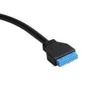China USB 3.0 Dual Expansion Cable with Braid Shielding Tinned Copper Conductor and 30cm Length for Computer for sale
