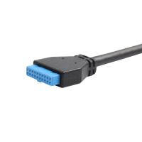 China USB 3.0 Dual Expansion Cable with Braid Shielding Tinned Copper Conductor and 30cm Length for Computer for sale