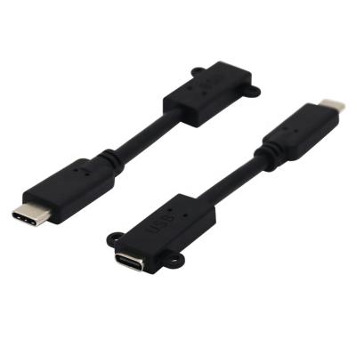 China USB3.1 Type C Male to Female Extention Cable with Screw 10G 60W 3A Fast Charging Braid Shielding for Computers for sale