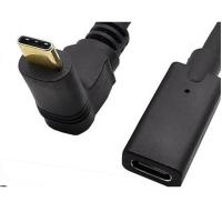 China 90 Degree Right Angle USB Type C Type C Female Cable 3A Fast Charging PVC Jacket Braid Reliable Connectivity for Computers for sale