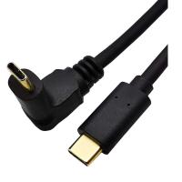 China 90 Degree Right Angle USB Type C Type C Female Cable 3A Fast Charging PVC Jacket Braid Reliable Connectivity for Computers for sale