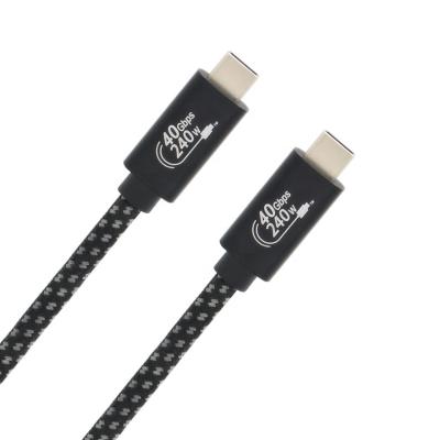 China New Arrive RoHS Certified USB4 USB-C 40Gbps 1M Black Cable 240W 5A Fast Charging Braid Shielding PVC Jacket Camera Computer for sale
