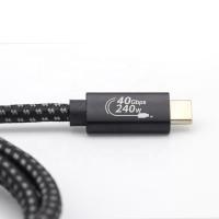 China New Arrive RoHS Certified USB4 USB-C 40Gbps 1M Black Cable 240W 5A Fast Charging Braid Shielding PVC Jacket Camera Computer for sale
