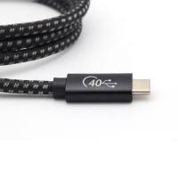 China New Arrive RoHS Certified USB4 USB-C 40Gbps 1M Black Cable 240W 5A Fast Charging Braid Shielding PVC Jacket Camera Computer for sale