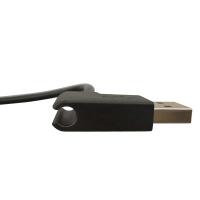 China Customized Logo 0.3M USB 2.0 AM Fast Charging Cable Pure Copper Metal Conductor Braid Shielding PVC Jacket Plastic Clip for sale