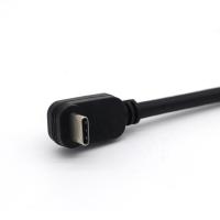 China Customize USB2.0 Type-C Male to Type-C Male 90 Degree Up/Down Angled Braid Shielded TPE/PVC Jacket Cable with 3A Fast Charging for sale
