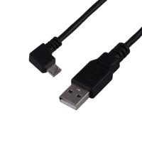 China USB2.0 Male Micro USB 90 Degree Right Angle 3A Fast Charging Braid Shielded PVC RoHS Compliant Cable Computer Camera Printer for sale