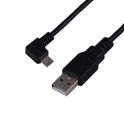 China USB2.0 Male Micro USB 90 Degree Right Angle 3A Fast Charging Braid Shielded PVC RoHS Compliant Cable Computer Camera Printer for sale