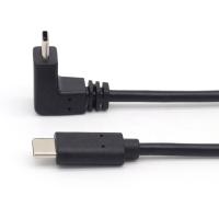 China USB 2.0 Type-C Male to Male 90 Degree Angled Cable with 3A Fast Charging and Braid Shielding for sale